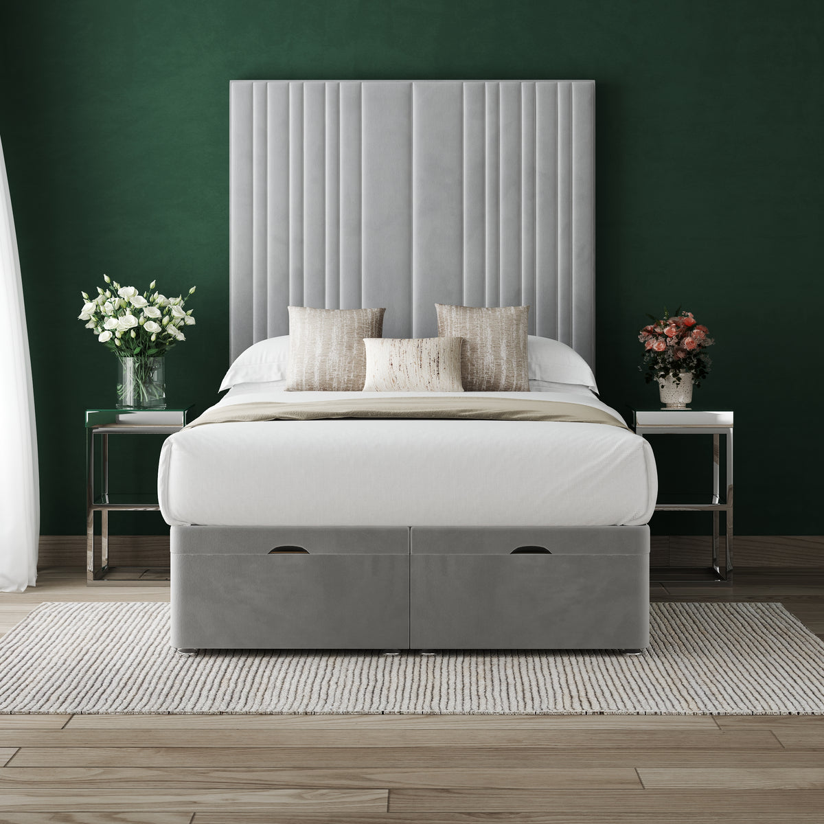 Savona Ottoman Bed with 54" Floorstanding Headboard – Everest Beds